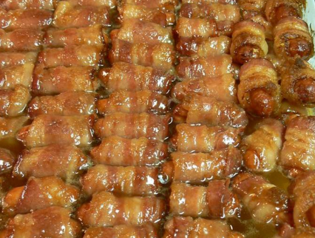 BACON WRAPPED SMOKIES WITH BROWN SUGAR AND BUTTER