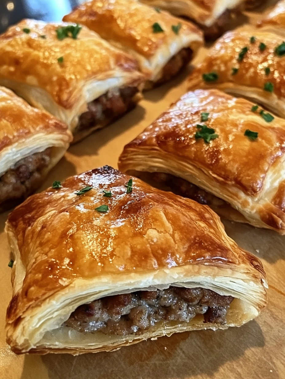 Sausage and Cream Cheese-filled Baked Pastries