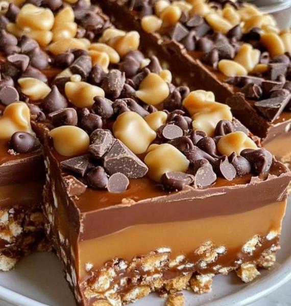 Caramel Chocolate Crunch Bars
