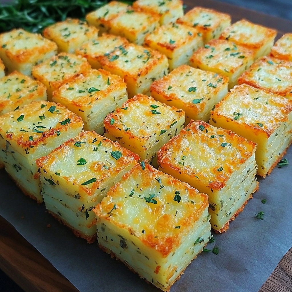 Crispy Herb Potato Squares Recipe
